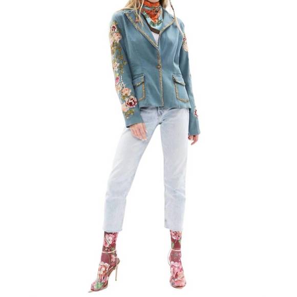 Aratta | Jackets & Coats | New Aratta Denim Wash Time To Shine In Teal ...
